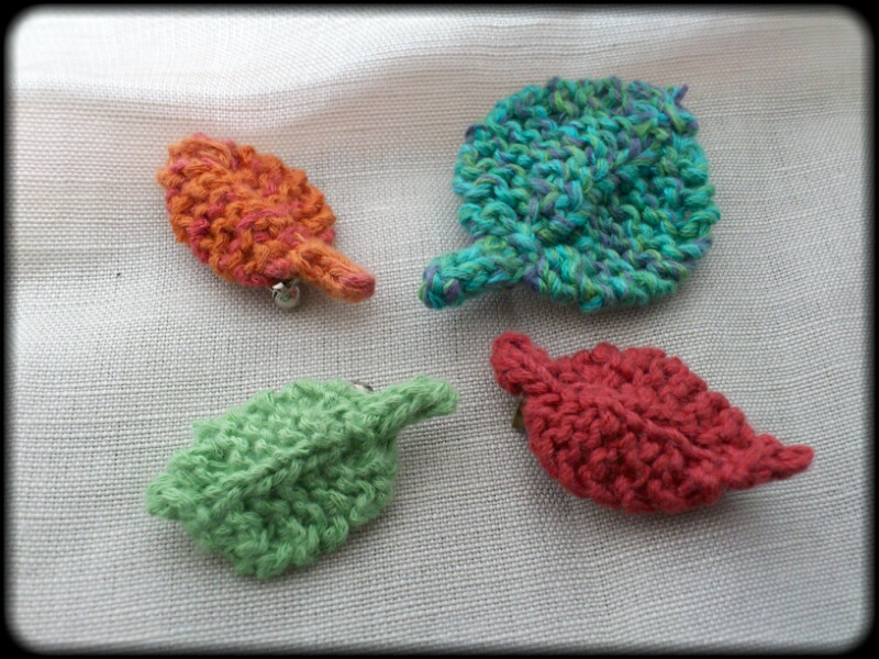 Hand Knitted Cotton Silk Brooch on Luulla